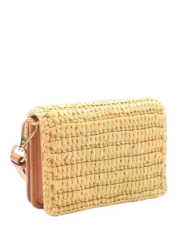 Prada Raffia Triangle Logo Mini Bag - Neutrals