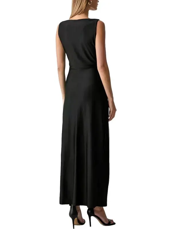 FRACOMINA Sleeveless Ruched Maxi Dress - Black