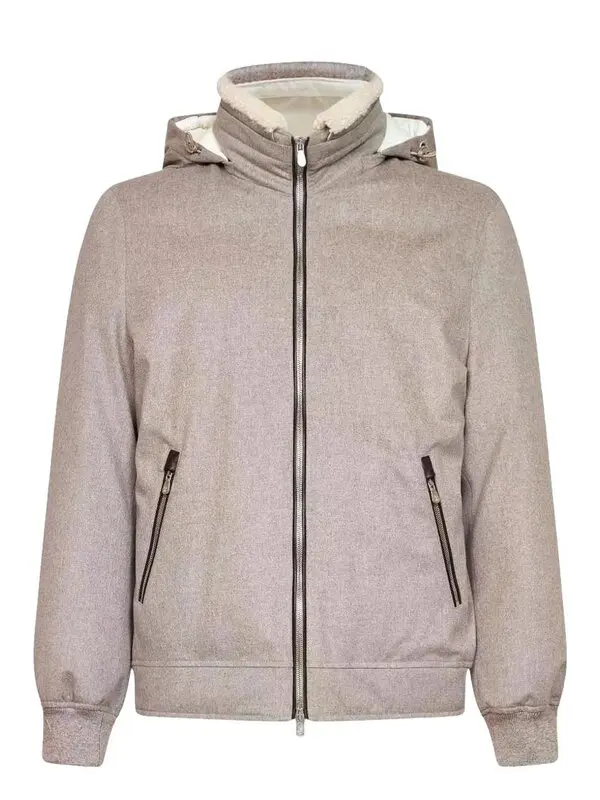 Brunello Cucinelli Hooded Wool Jacket - Neutrals