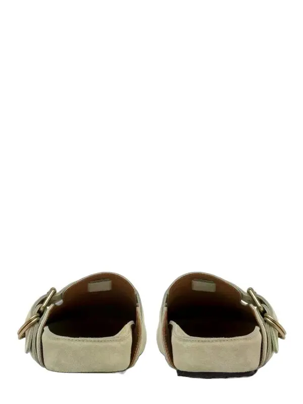 BUTTERO® Suede Buckle-strap Mules - Neutrals