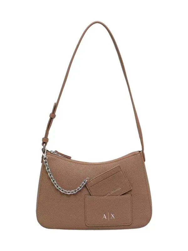 Armani Exchange Mila Grained Chain-link Shoulder Bag - Brown