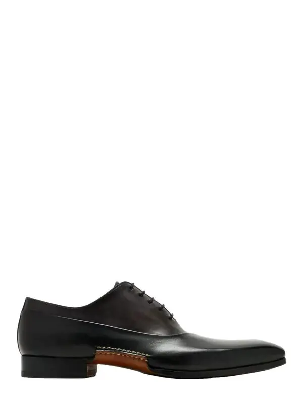 Magnanni Panelled Leather Lace-up Shoes - Black