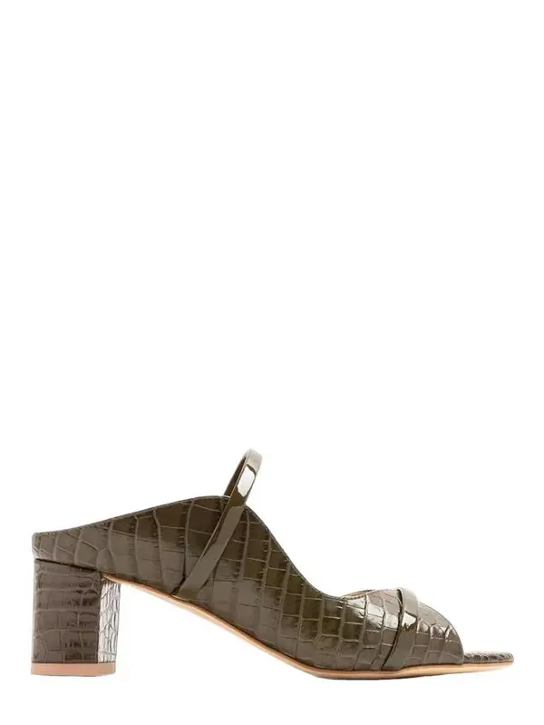 MALONE SOULIERS Norah Croc-effect Leather Mules - Green
