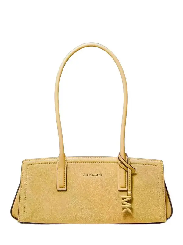 Michael Kors Logo Plaque Suede Tote Bag - Yellow
