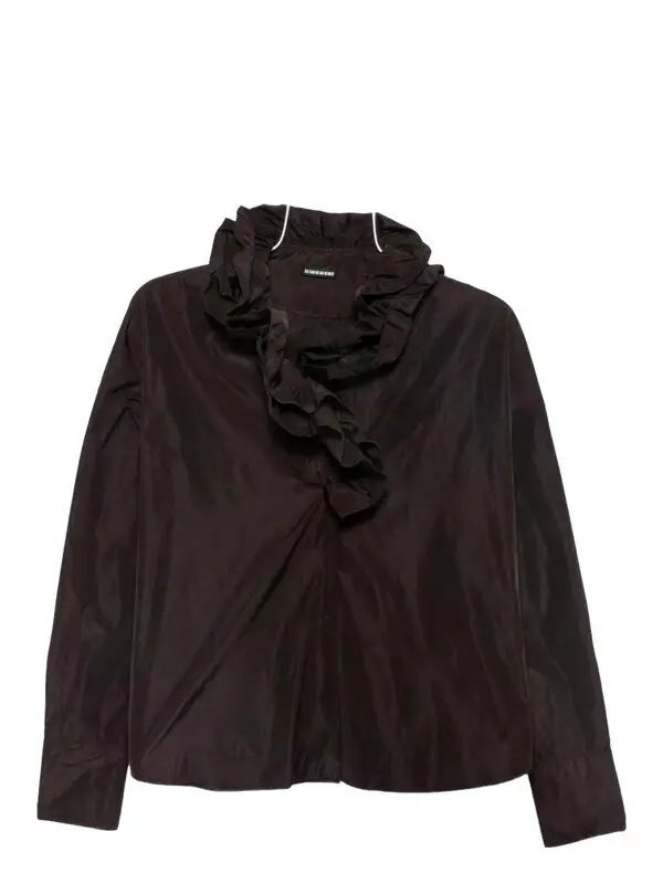 SUSANNE BOMMER Ruffled Collar Shirt - Brown