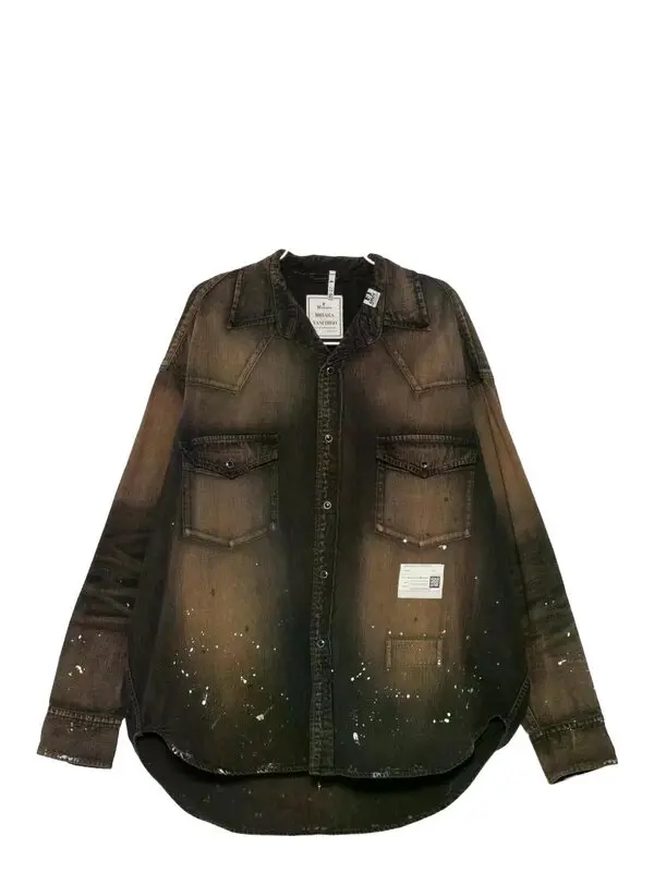 Mihara Yasuhiro Flatted Collar Denim Shirt - Brown