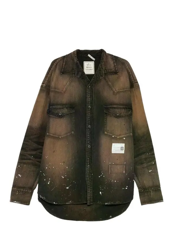 Mihara Yasuhiro Flatted Collar Denim Shirt - Brown