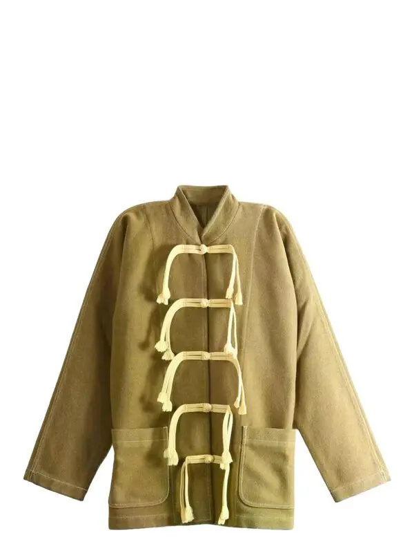UMA WANG Frog Fastening Patch Pocket Jacket - Neutrals