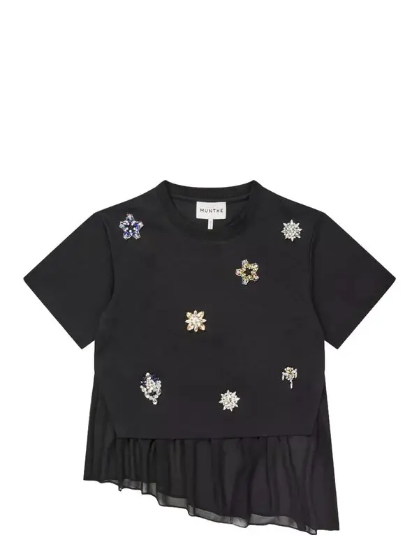 Munthe Embellished Layered Crewneck T-shirt - Black
