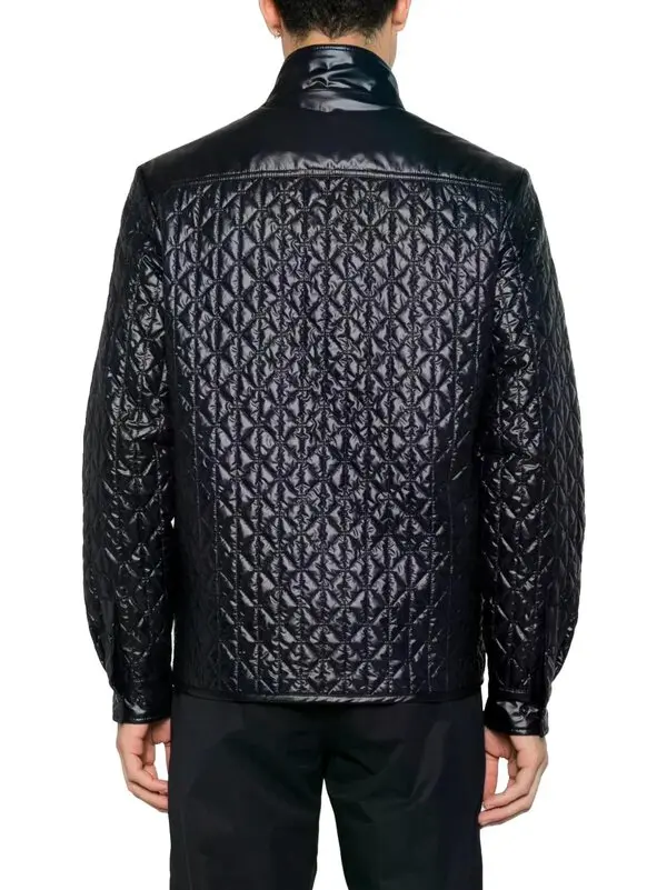 Moncler Quilted Finish Logo-patch Jacket - Blue