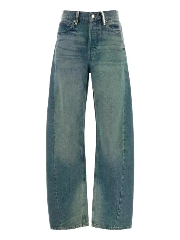 Alexander Wang Crystal-embellished Relaxed Fit Jeans - Blue