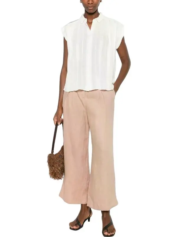 MAISON123 Embroidered Sleeveless Shirt - Neutrals
