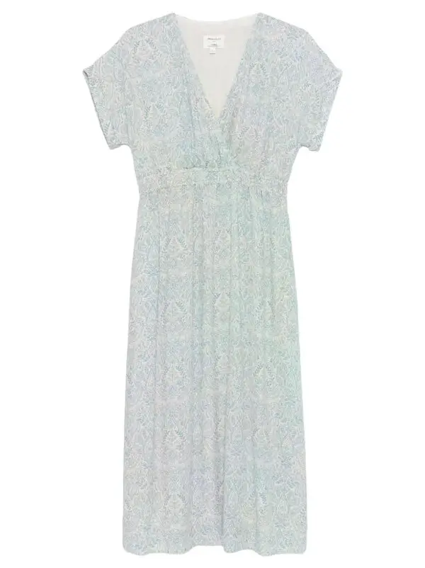 Maison123 Paisley-print V-neck Midi Dress - Neutrals