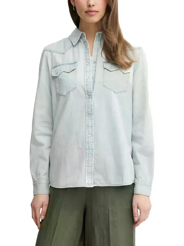 BENETTON Flap-pocket Denim Shirt - Blue