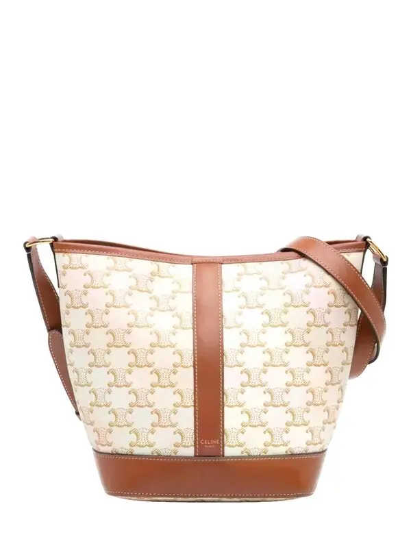 Celine Triomphe Coated Canvas Bucket Bag - Neutrals