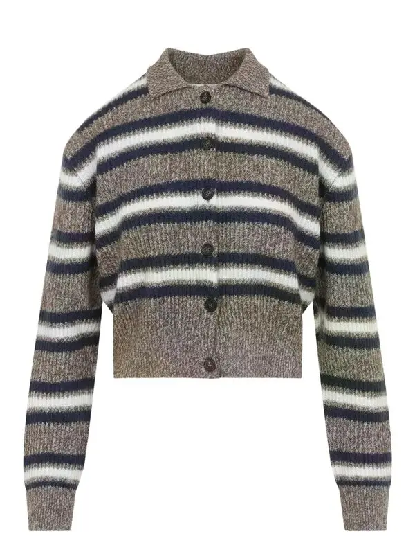 Brunello Cucinelli Striped Button-up Cardigan - Brown