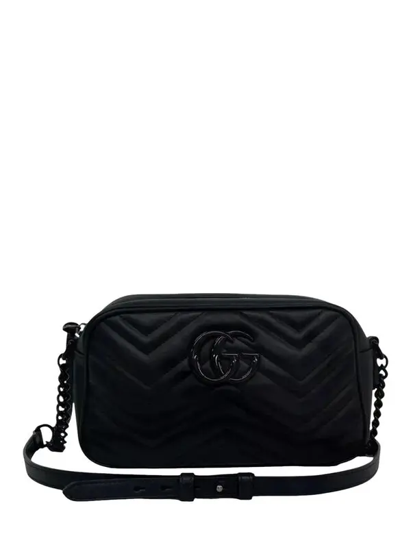 Gucci Gg Marmont Matelasse Leather Crossbody Bag - Black