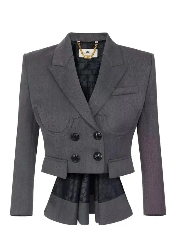 Elisabetta Franchi Cool Wool Jacket - Grey