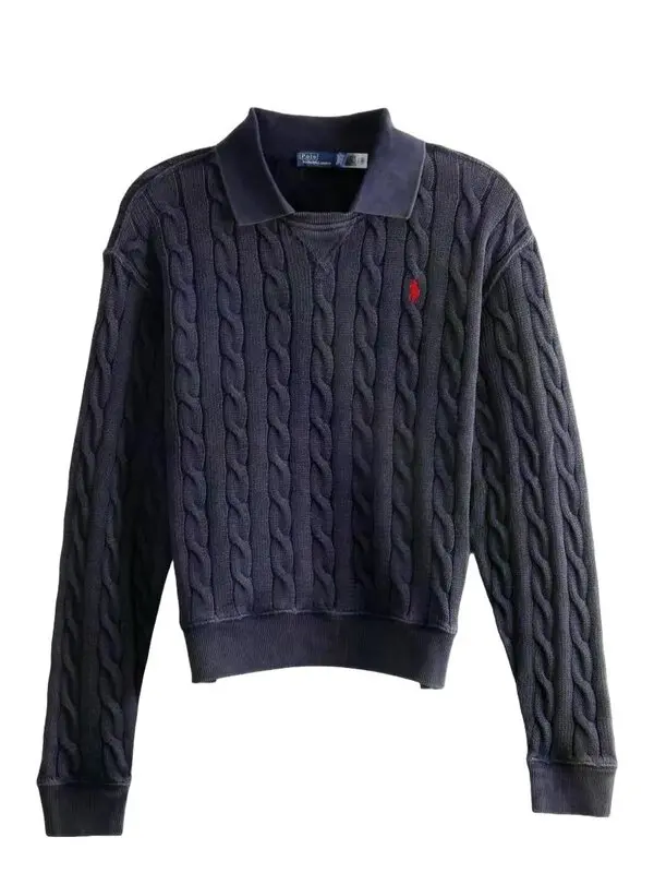 Polo Ralph Lauren Cable Knit Polo Sweater - Blue