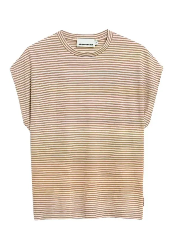 ARMEDANGELS Striped Cotton T-shirt - Neutrals