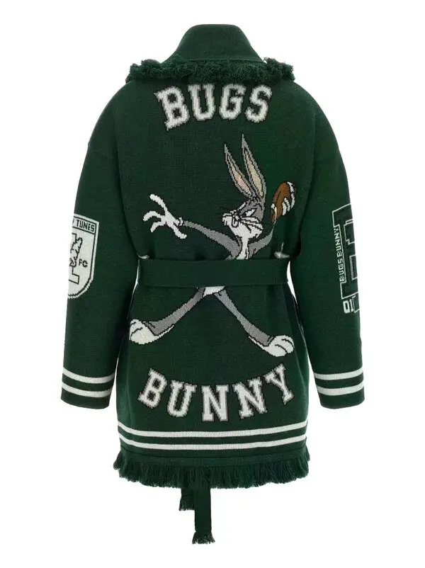 Alanui Looney Tunes Sporty Bugs Bunny & Sylvester Jacquard-knit Cardigan - Green