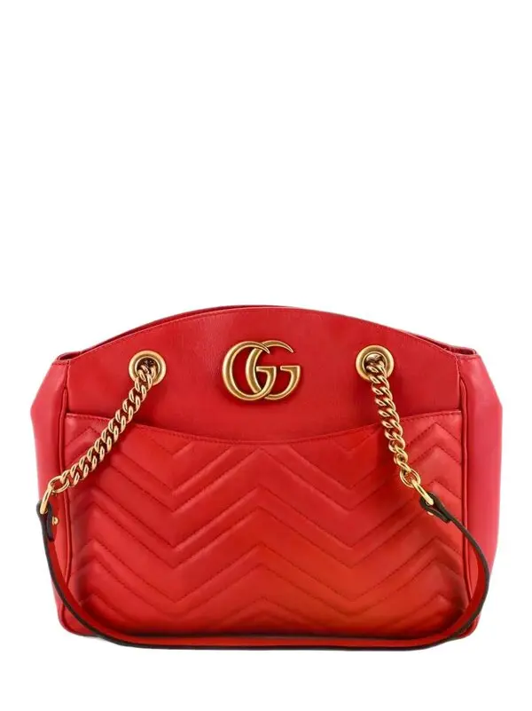 Gucci Matelasse Leather Medium Shoulder Bag - Red