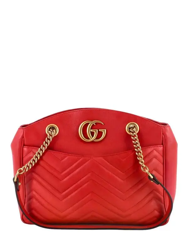 Gucci Gg Marmont Matelassé Shoulder Bag - Red