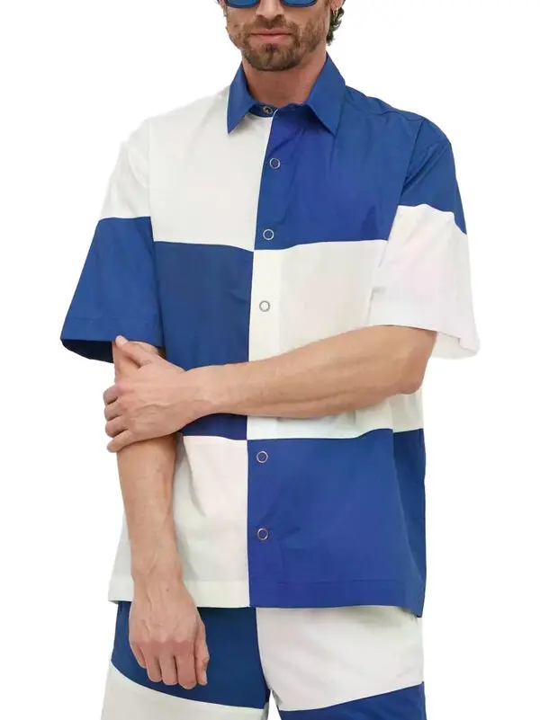 BENETTON Checked-pattern Buttoned Shirt - Blue