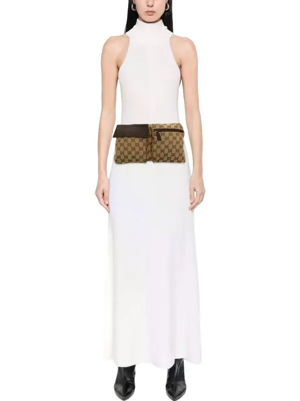 Gucci Gg Canvas Double Pocket Belt Bag - Neutrals