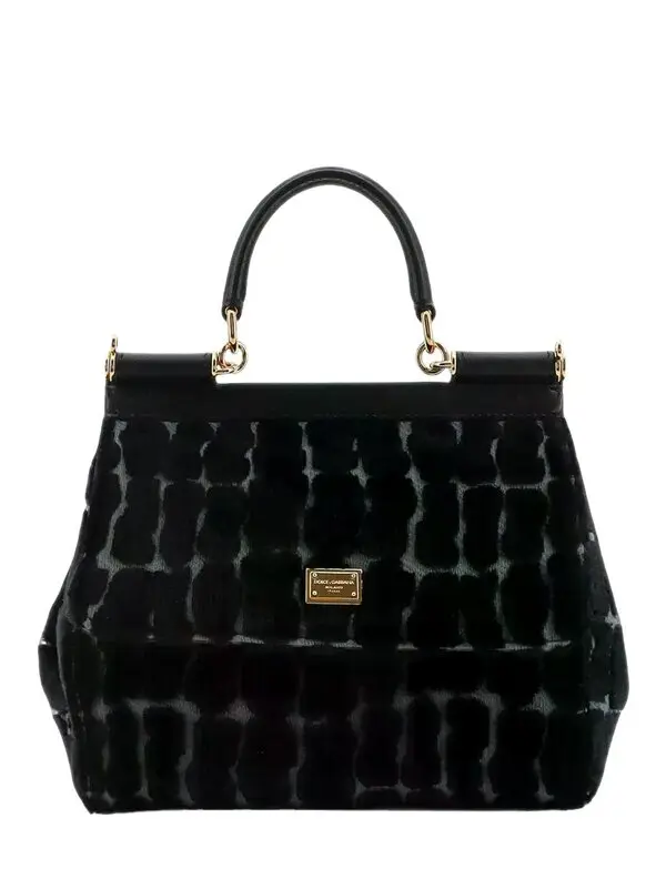 Dolce & Gabbana Sicily Leopard-pattern Shoulder Bag - Black
