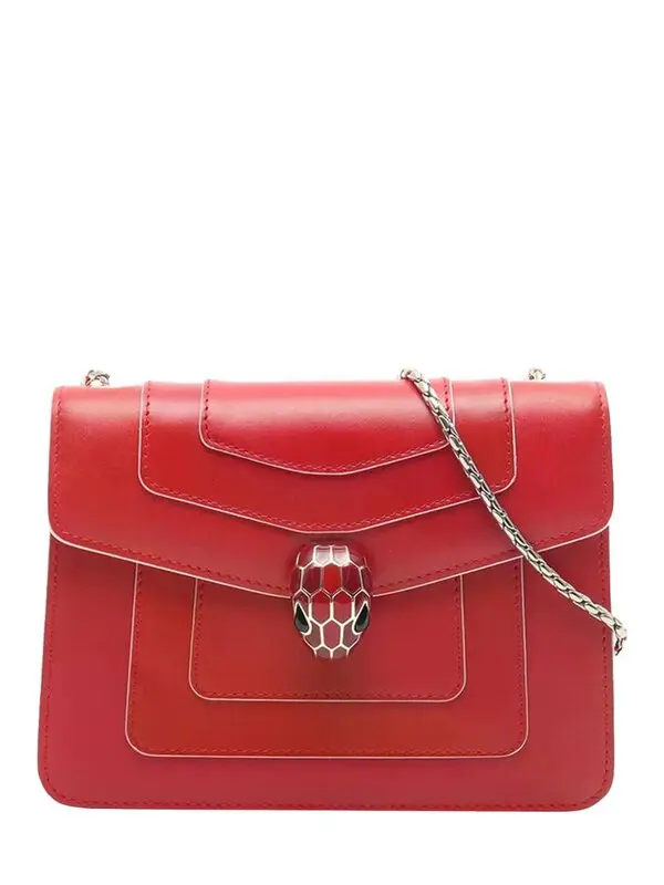 BVLGARI Serpenti Forever Chain Crossbody Bag - Red