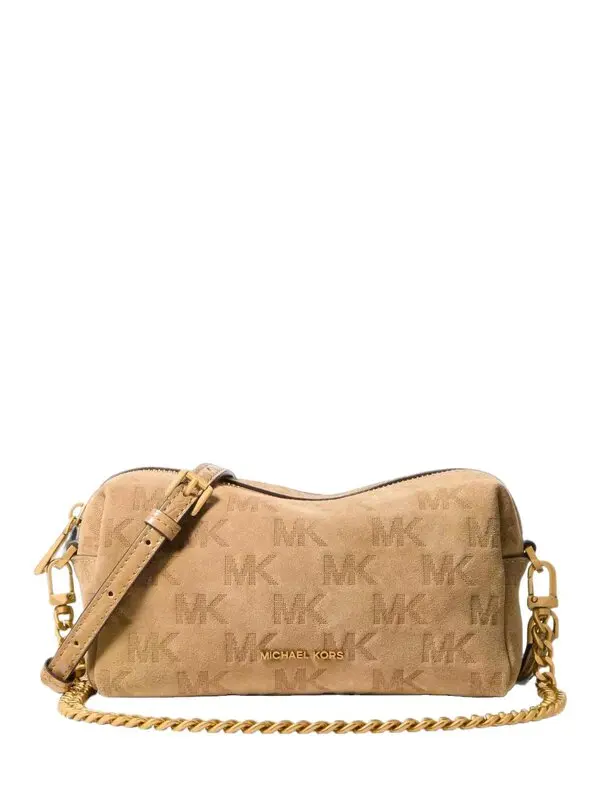 Michael Kors Bryant Logo-embossed Suede Convertible Crossbody Bag - Neutrals