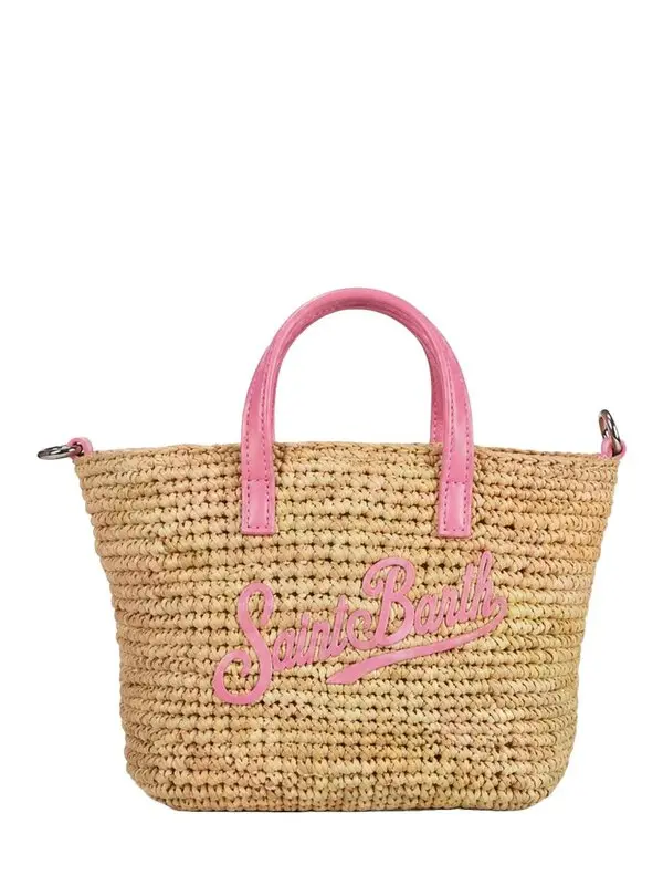 MC2 SAINT BARTH Logo-patch Raffia Tote Bag - Neutrals