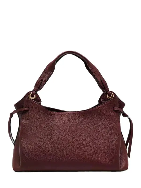 LANCEL Medium Swann Grained Leather Tote Bag - Red