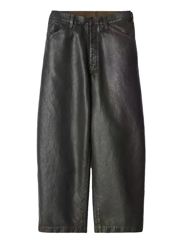 LEMAIRE Oversized Coated Denim Workwear Pants - Green