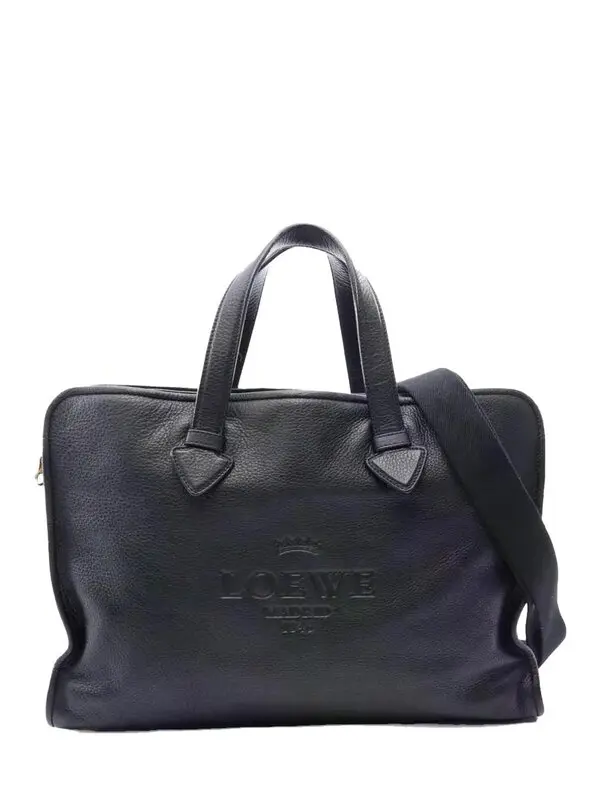 Loewe Leather Business Bag - Black