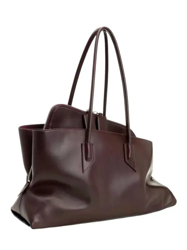 Attico Medium La Passeggiata Leather Shoulder Bag - Brown
