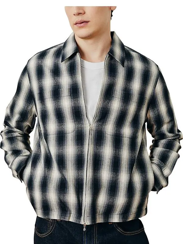 CORRIDOR Zocalo Flannel Zip Cotton Jacket - Black