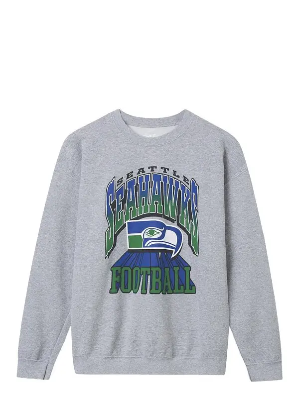 Junk Food Clothing Seattle Seahawks All Pro Crew Fleece - Heather Grey