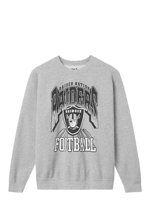 Junk Food Clothing Las Vegas Raiders All-pro Crew Fleece - Heather Grey