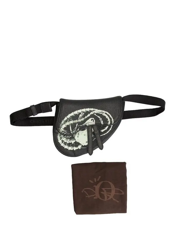 FWRD RENEW Dior X Cactus Jack Mini Saddle Bag - Black