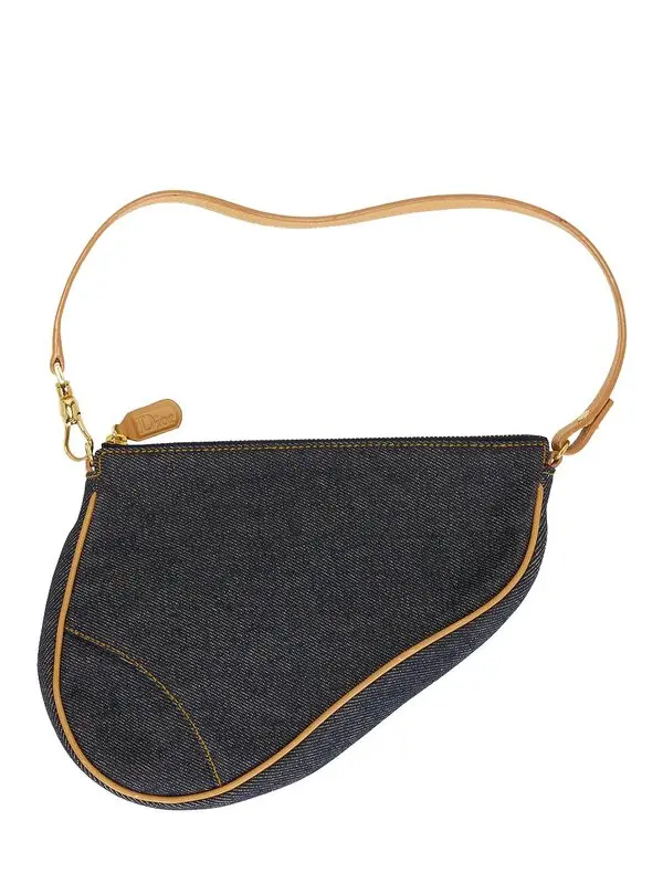 Dior Denim Pochette Saddle Bag - Blue