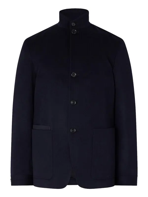 Zegna Il Conte Cashmere Brushed Coat - Blue