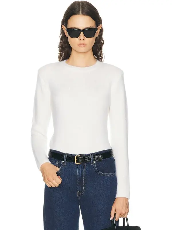 TOTEME Structured Crew Knit Sweater - Ecru