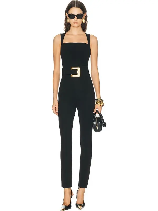 Françoise Winnie Square-neck Ponte Top - Black