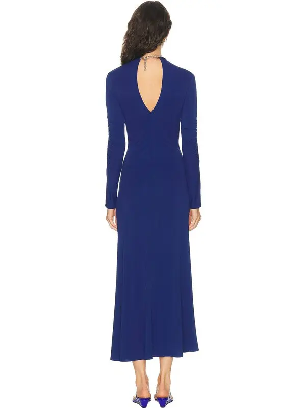 Silvia Tcherassi Mara Dress With Deep Leg Split - Navy