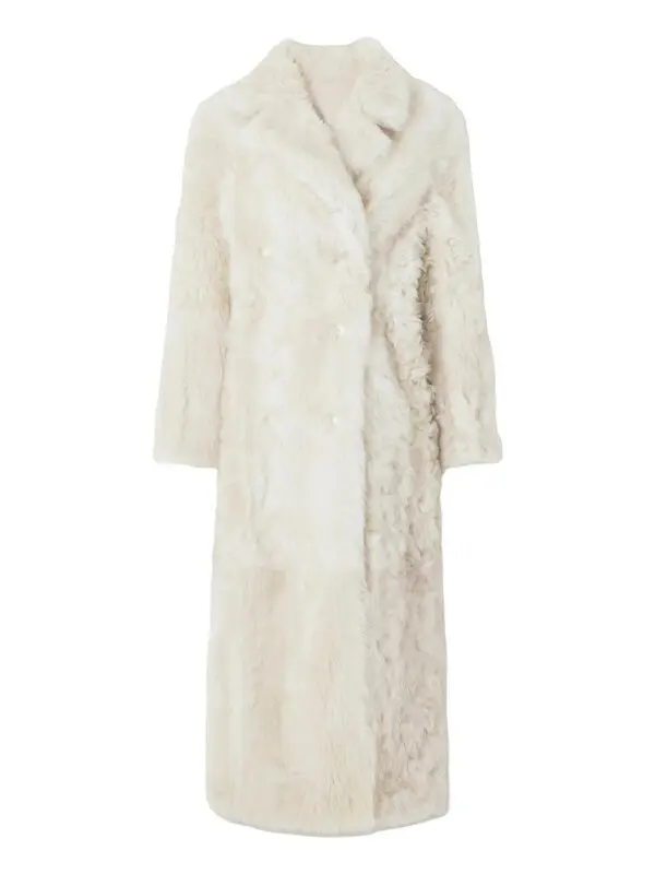 YVES SALOMON Oversized Shearling Coat - Neutrals