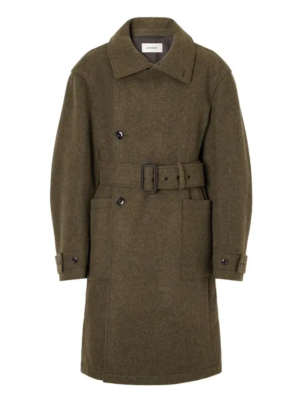 LEMAIRE Lemiare Belted Alpaca Wool And Wool-blend Felt Coat - Brown