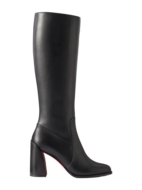 CHRISTIAN LOUBOUTIN Iranina 85" Leather Knee High Boots - Black
