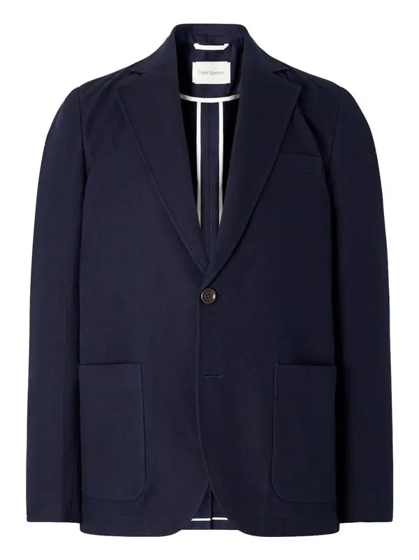Oliver Peoples Westbury Cotton-blend Herringbone Suit Jacket - Blue